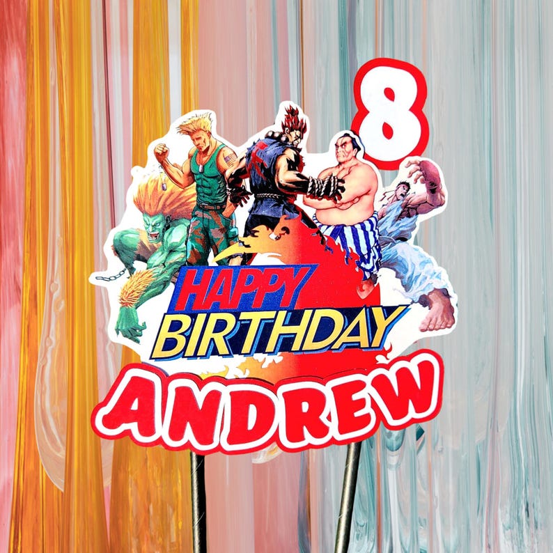Custom Street Fighter Cake Topper Cupcake Toppers for Theme Party ...