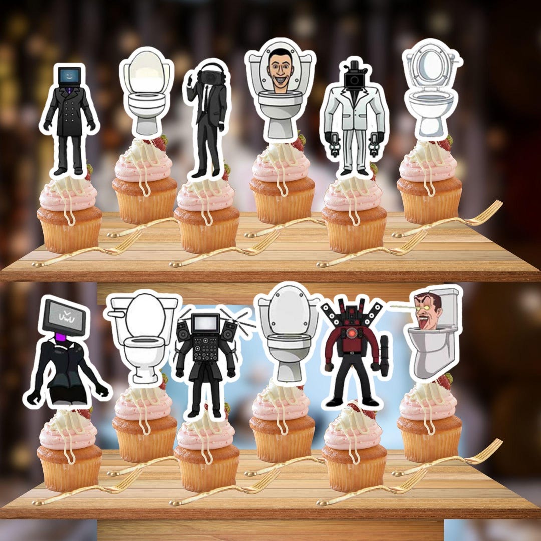 Custom Toilet Cake Topper Cupcake Toppers for Theme Party Decoration ...