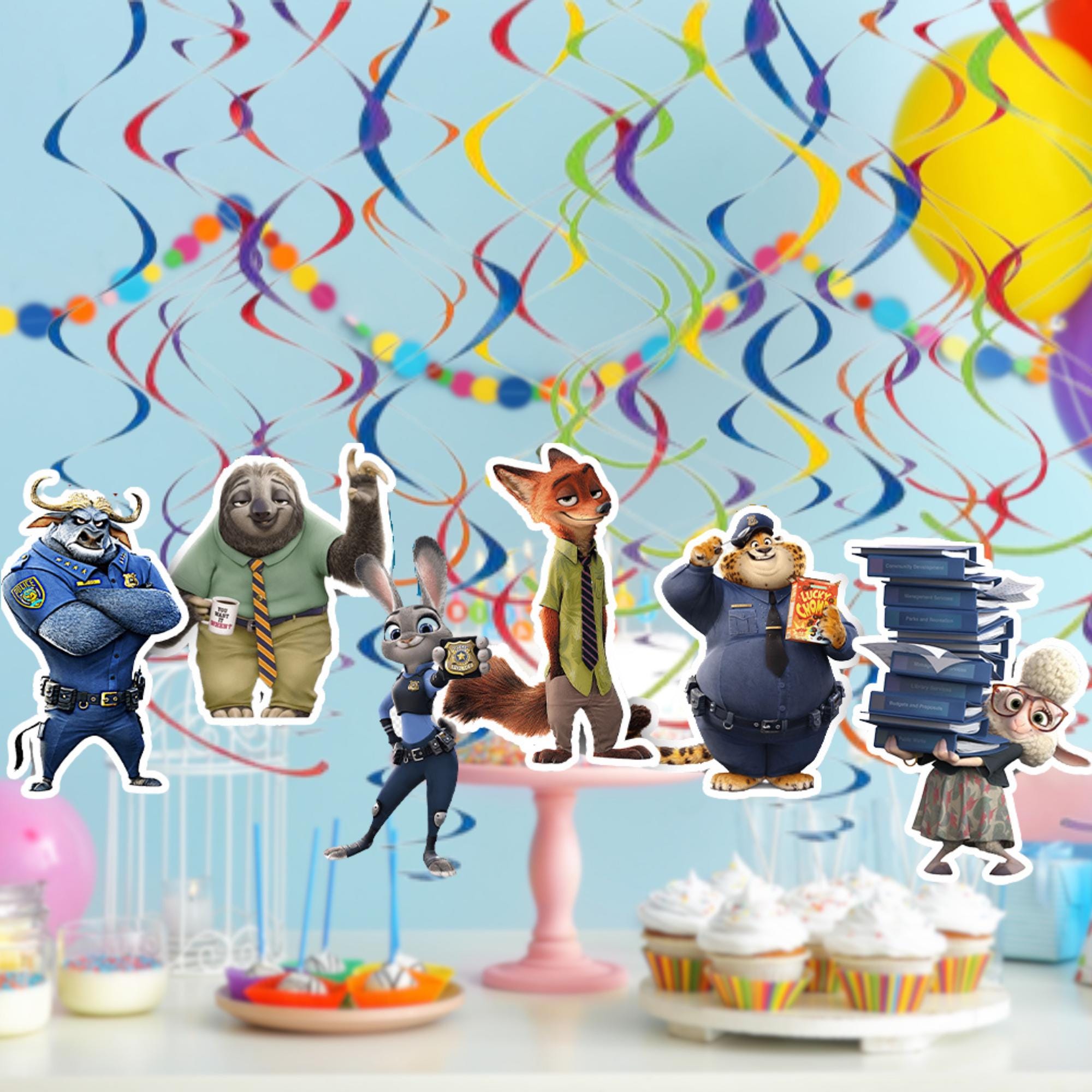 Zootopia Tableware Honeycomb Table Hanging Swirls Theme Party ...