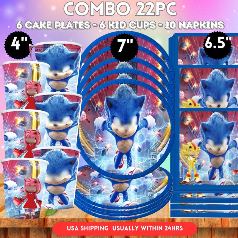 Sonic Party Tableware - Etsy