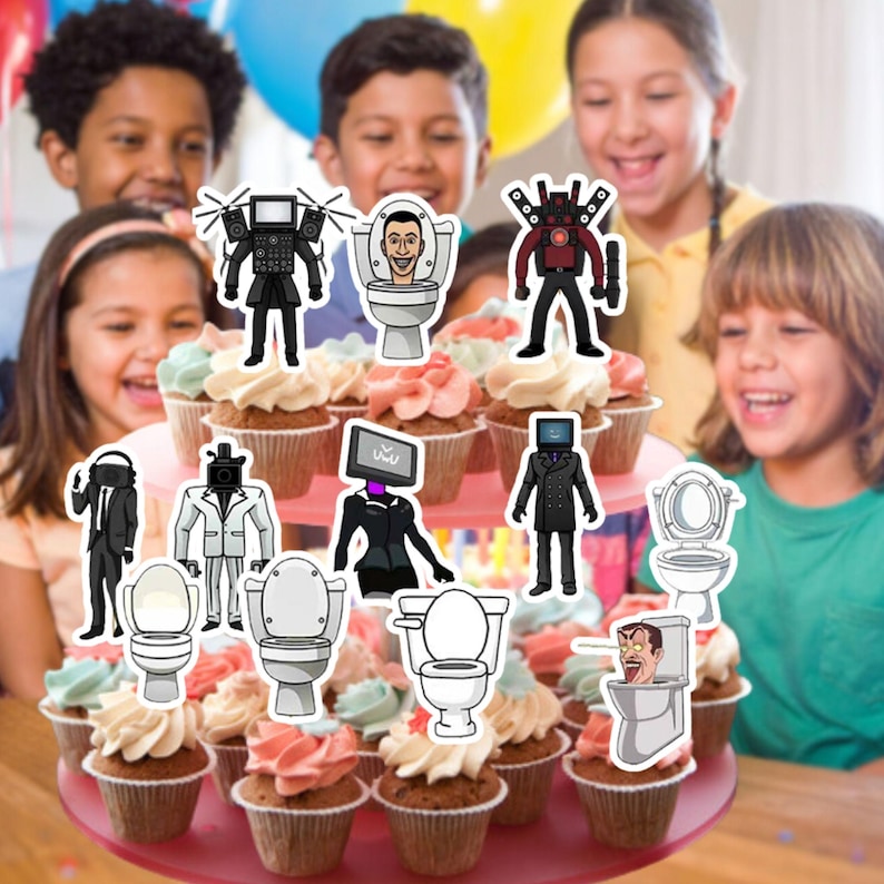 Custom Toilet Cake Topper Cupcake Toppers for Theme Party Decoration ...