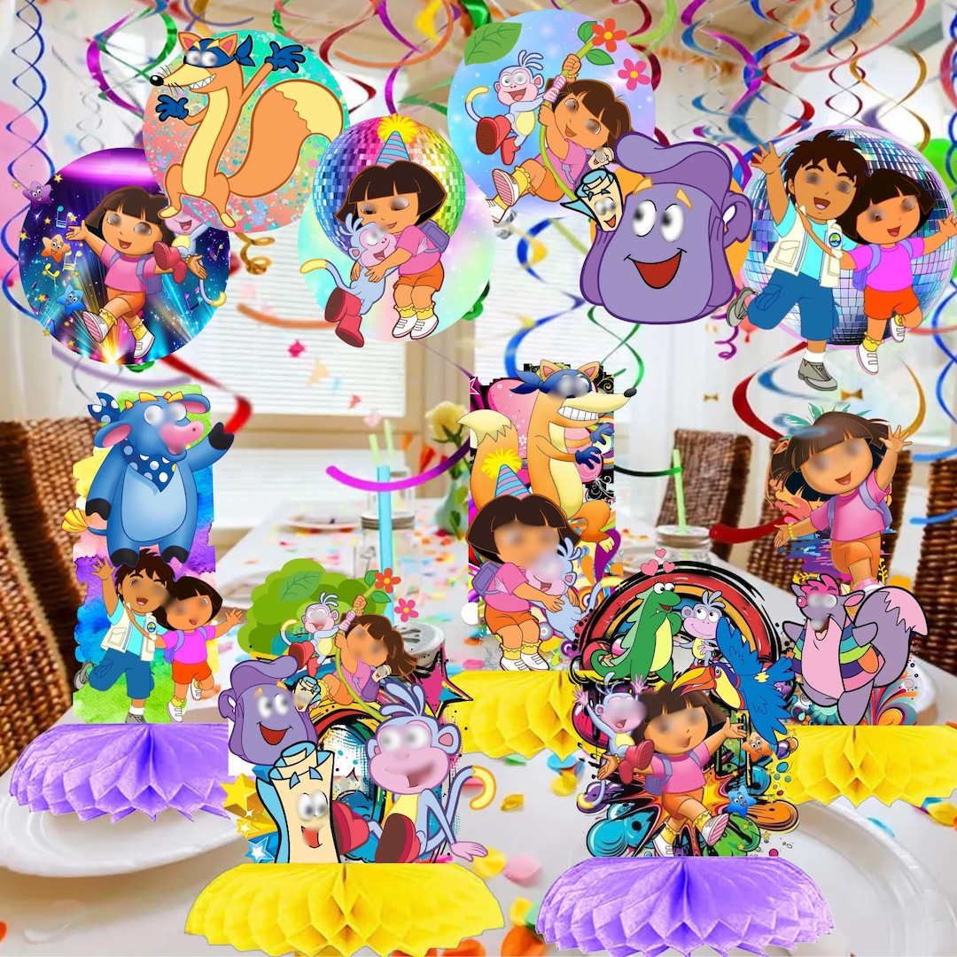 Doora Honeycomb Table & Hanging Swirls for Theme Party Decoration ...
