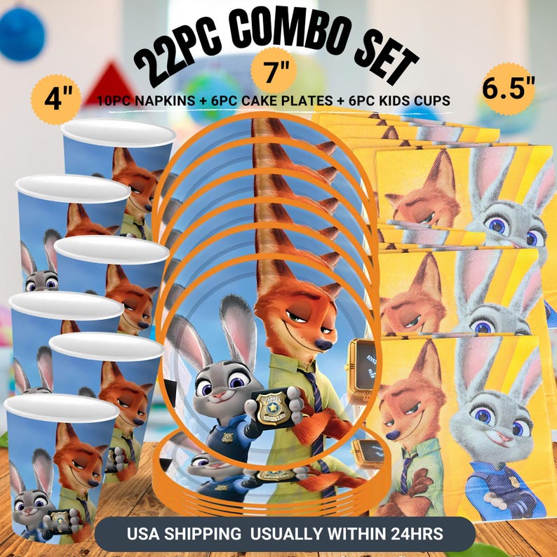 Zootopia Tableware Honeycomb Table Hanging Swirls Theme Party ...