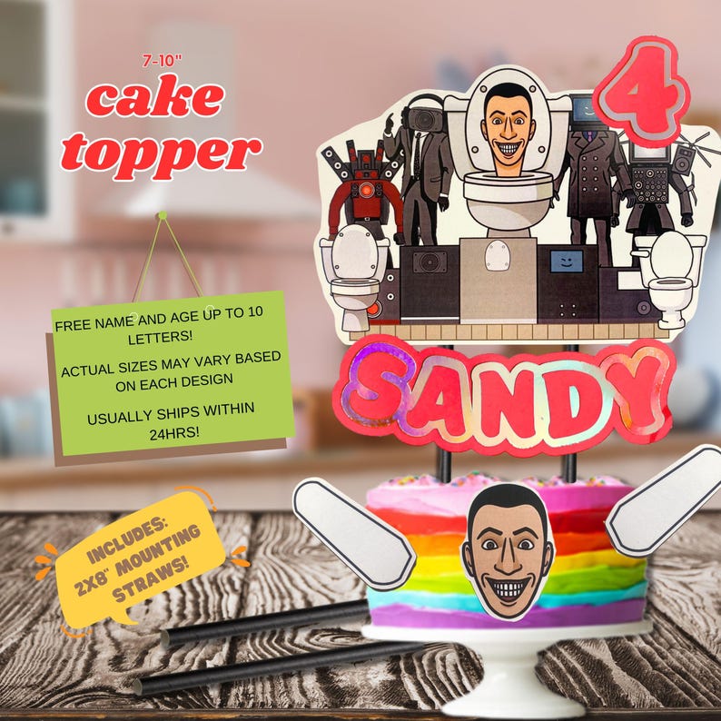 Custom Toilet Cake Topper Cupcake Toppers for Theme Party Decoration ...