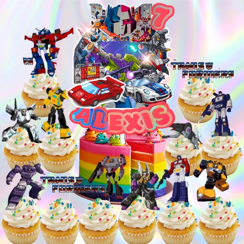 Custom Transformer Cake Topper Cupcake Toppers for Theme Party ...
