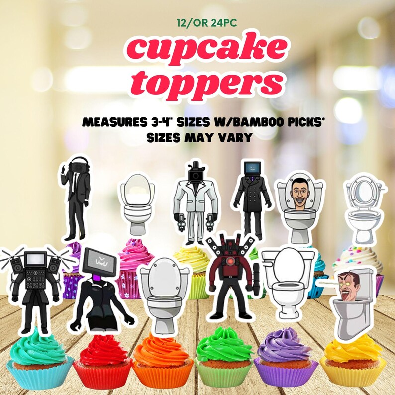 Custom Toilet Cake Topper Cupcake Toppers for Theme Party Decoration ...