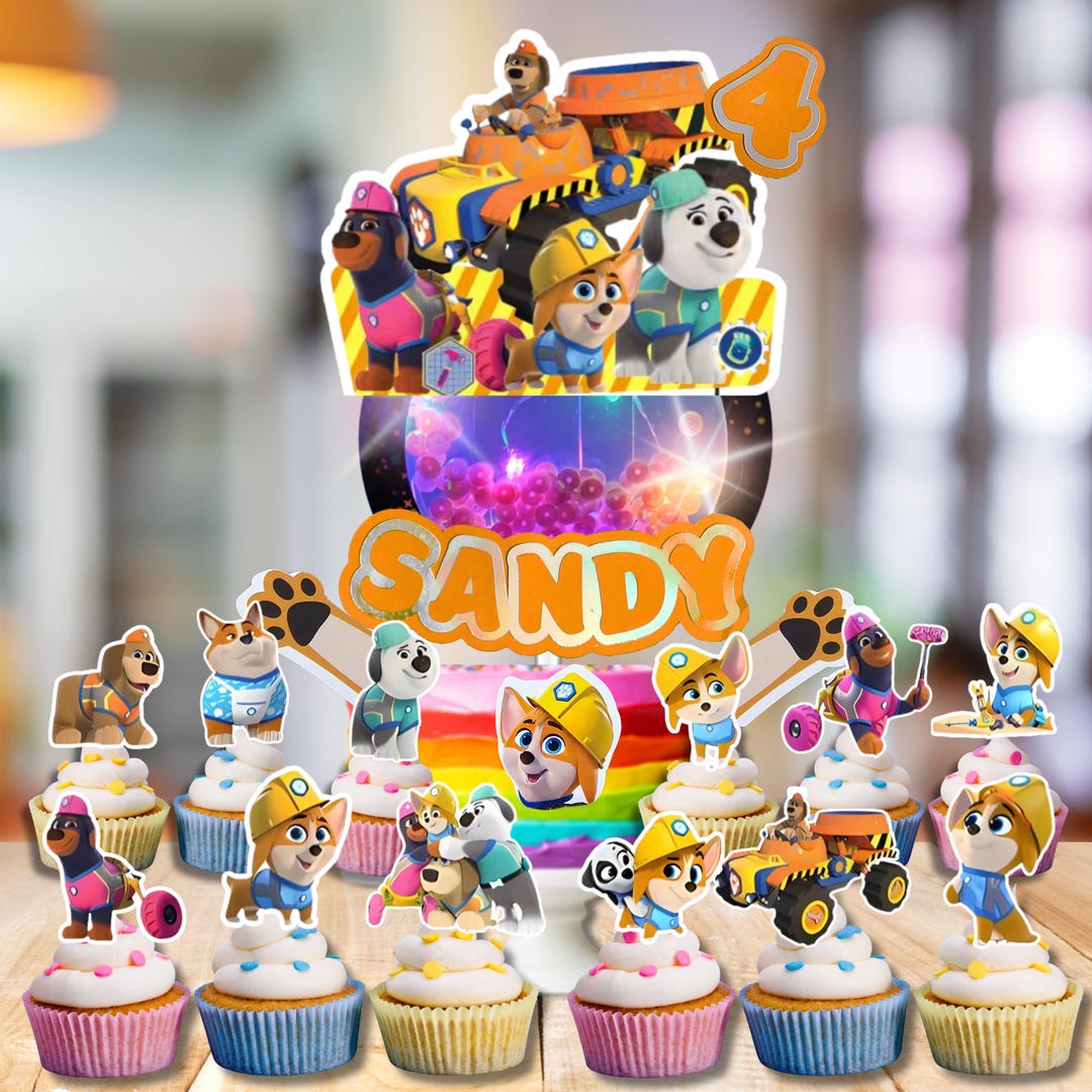 Custom Pupstruction Cake Topper Cupcake Toppers for Theme Party ...