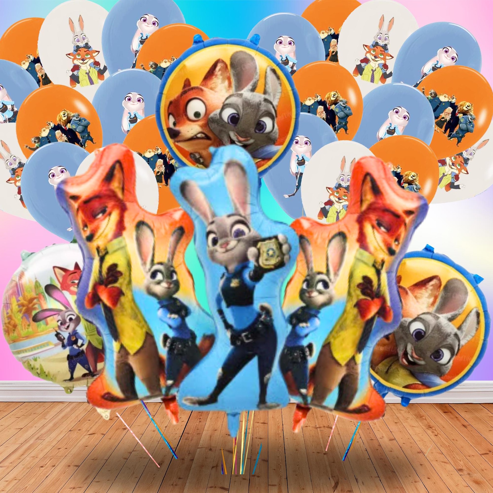 Zootopia Bouquet Latex Foil Balloons for Theme Party Decoration ...