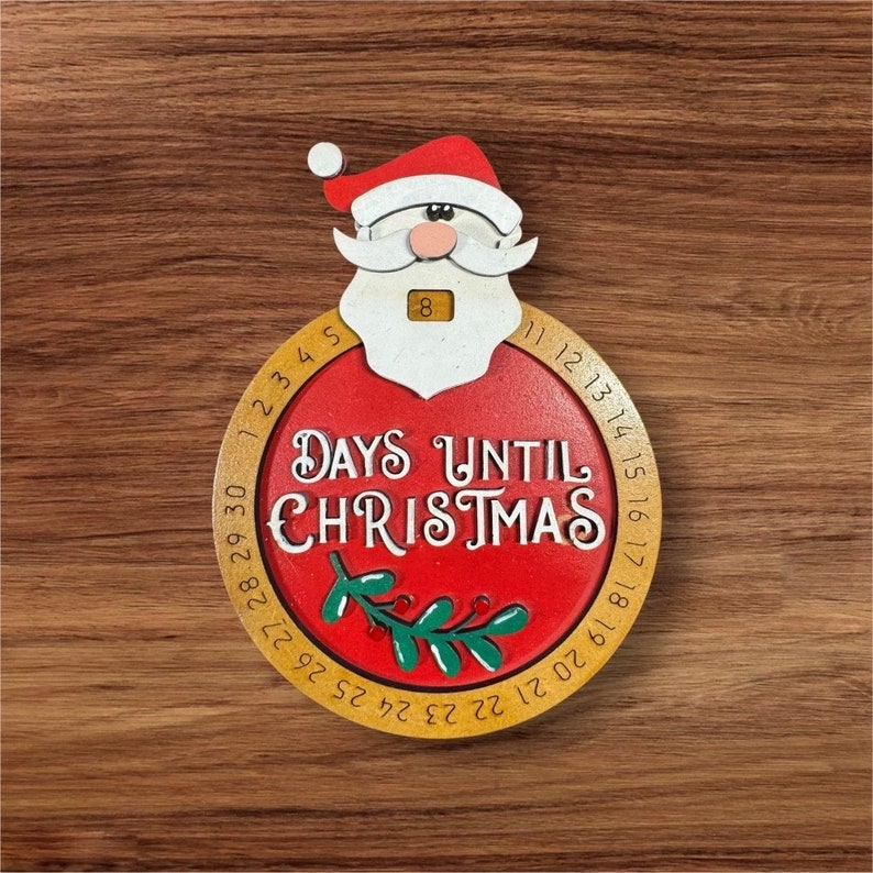 Santa Christmas Countdown Ornaments - Etsy