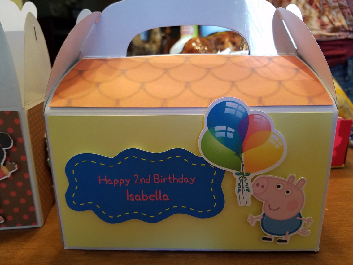 Personaized Peppa Pig Inspired Gable Favor Boxes - Etsy
