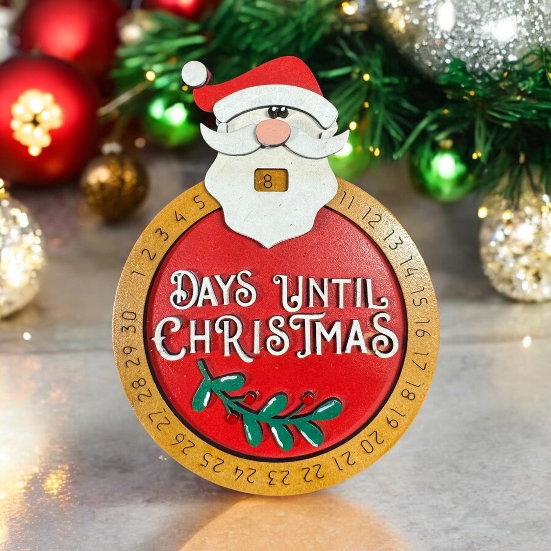 Santa Christmas Countdown Ornaments - Etsy