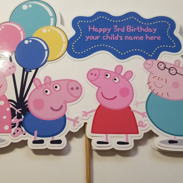Peppa Pig Cake Topper - Etsy