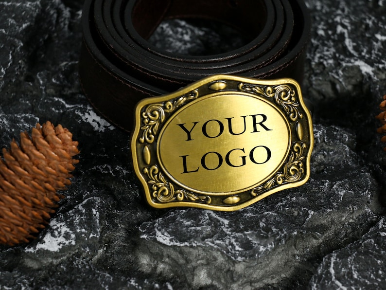 Engraved Logo Belt Buckle • Custom Company Logo Buckle • Business Gift ...