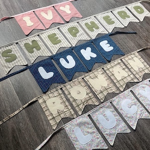 Personalized Fabric Banner Bunting - Nursery Decor, Special Occasion ...