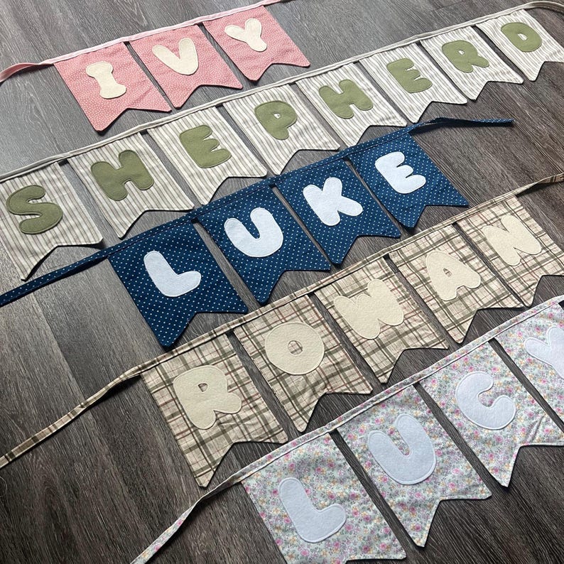 Personalized Fabric Banner Bunting - Nursery Decor, Special Occasion ...