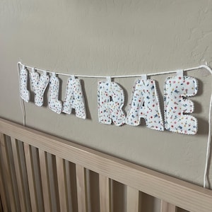 Custom Fabric Name Banner - Classic Style - Nursery Decor, Birthday ...