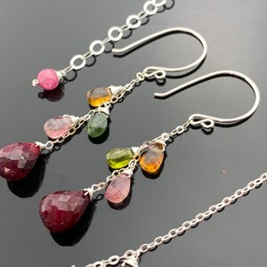 Ruby and Watermelon Tourmaline 925 Sterling Silver Gemstone Necklace ...