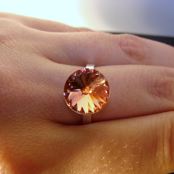 Sterling Silver Crystal Rings - Etsy