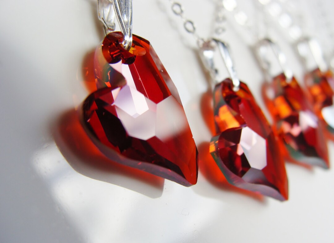 Swarovski Red Heart Pendant Necklace · 925 Sterling Silver · Valentine ...