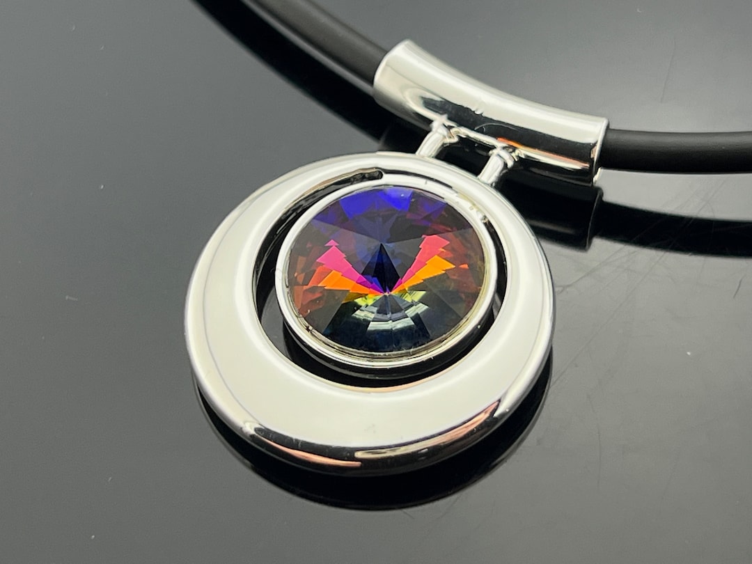 Swarovski Volcano Crystal · Pendant Necklace · Rubber Cord · Bold ...