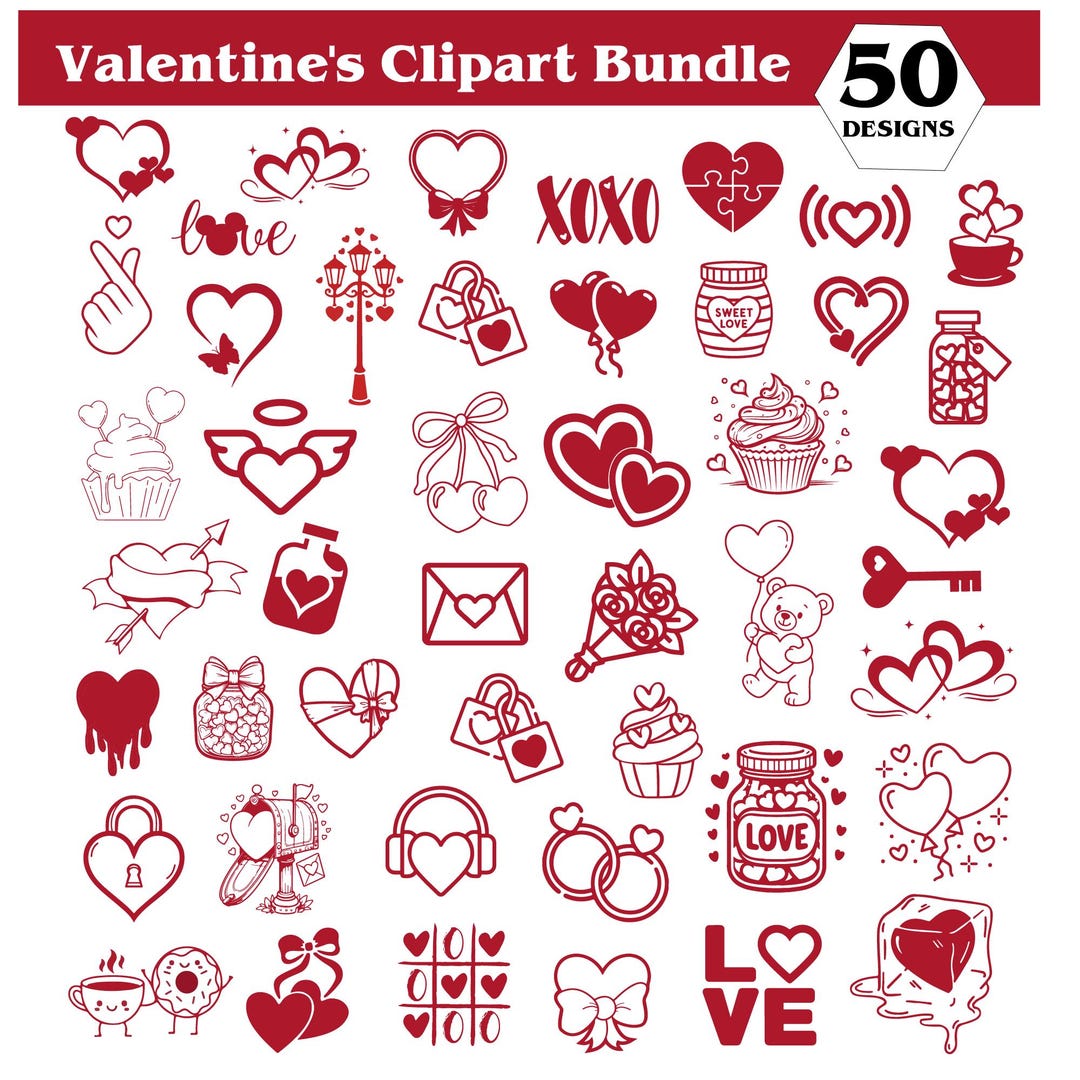 Valentine Clipart Bundle, Valentines Day Svg ,valentine Vibes ...