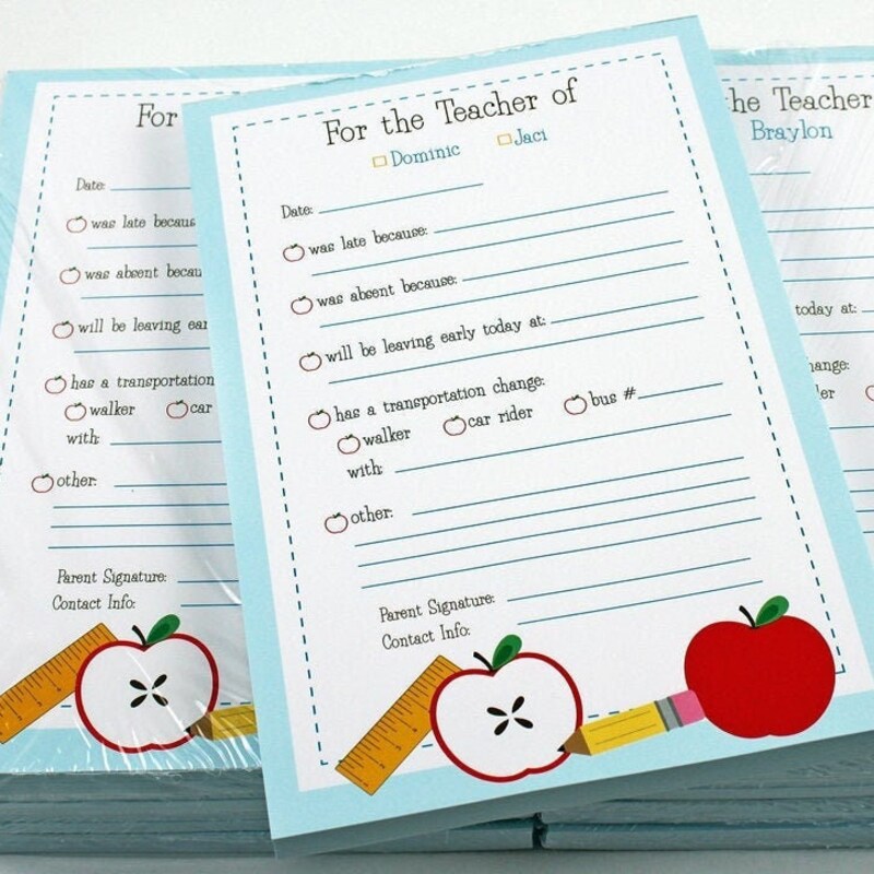 School Note - Etsy