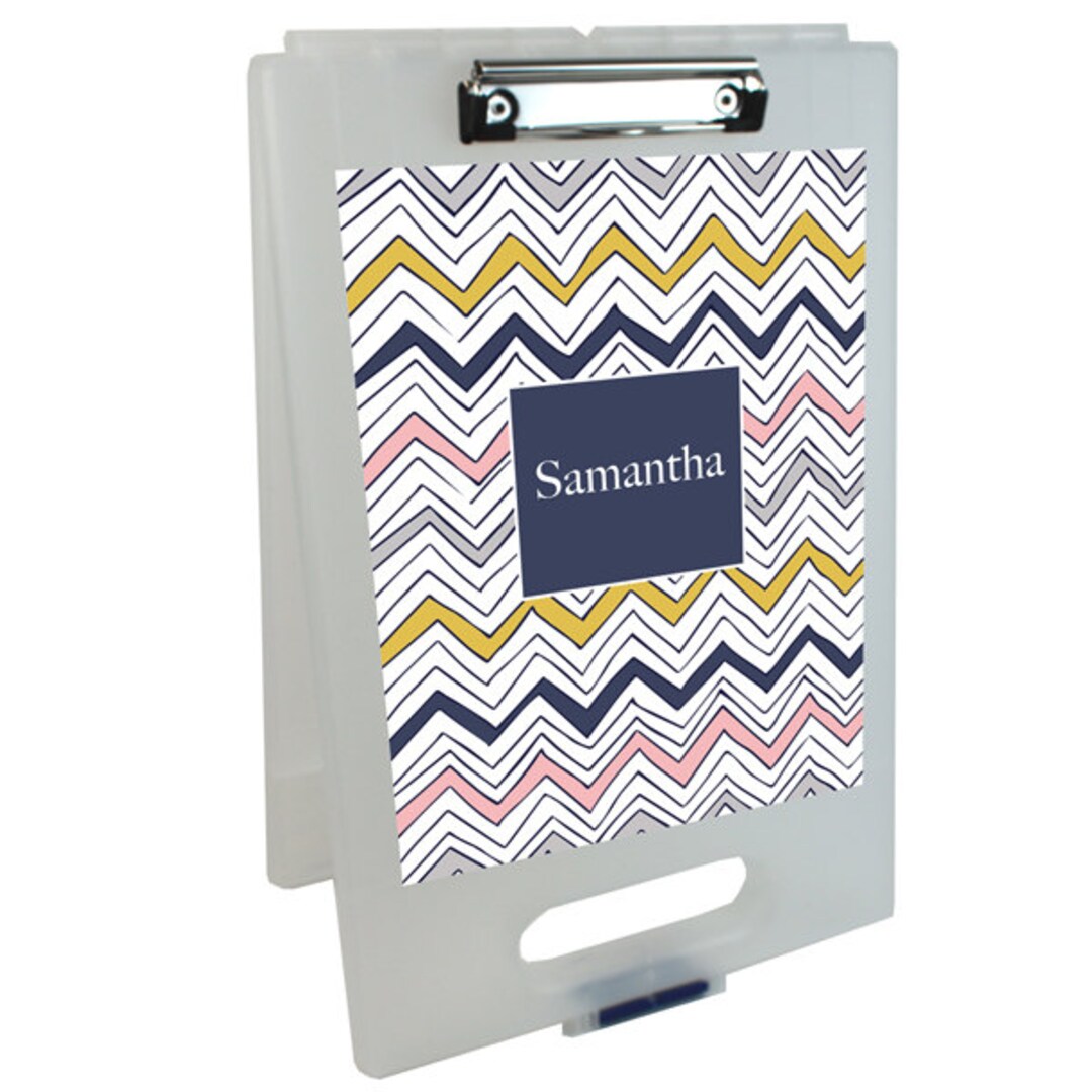 Navy Scribbles Clipboard Storage Case Custom Clipboard Storage Case ...