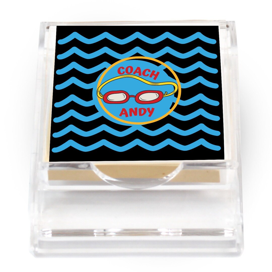 Swim Coach Acrylic Sticky Note Holder Custom Coach Gifts Team Sports ...