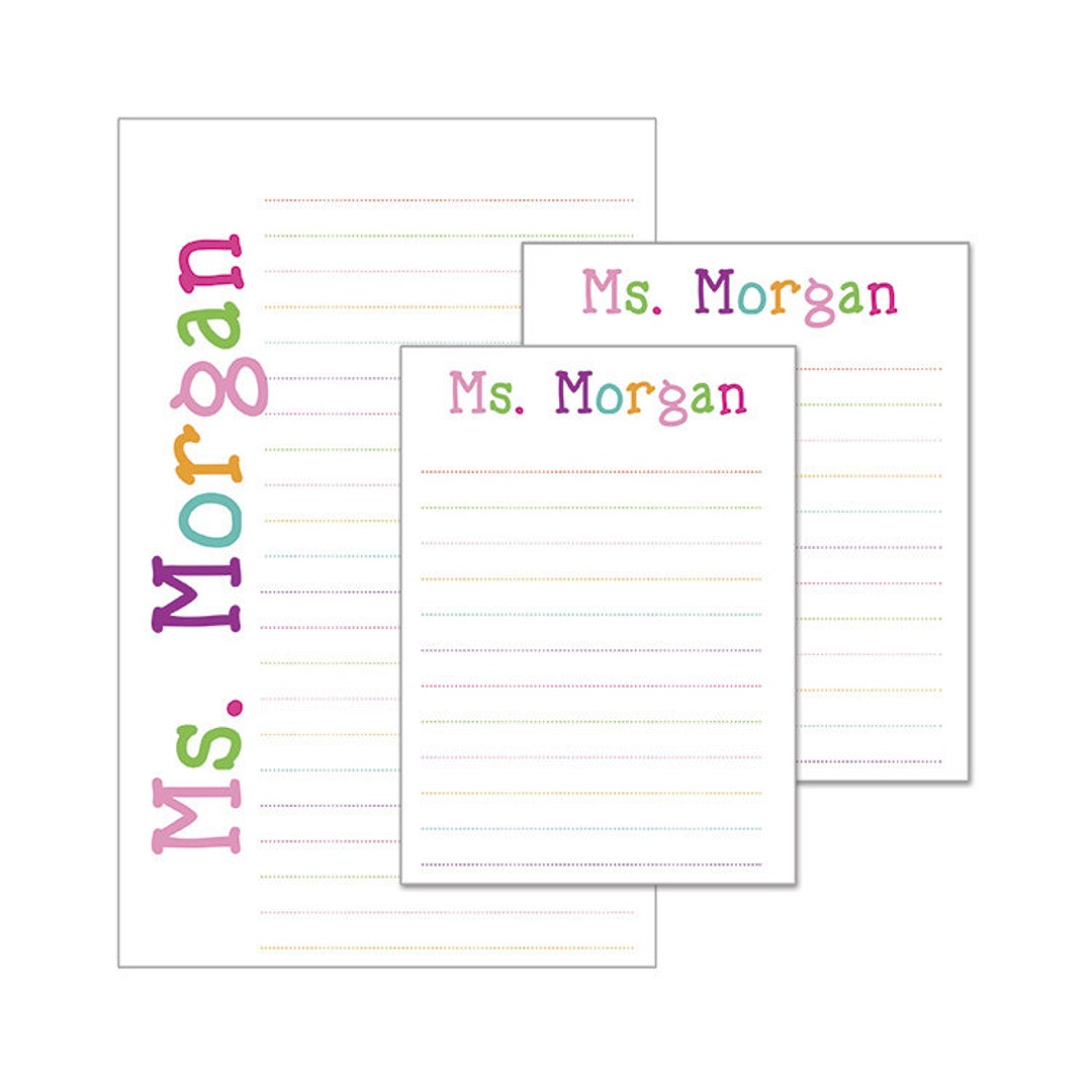 Letter Hues Personalized Notepad Set | Custom Printed Notepad Set ...