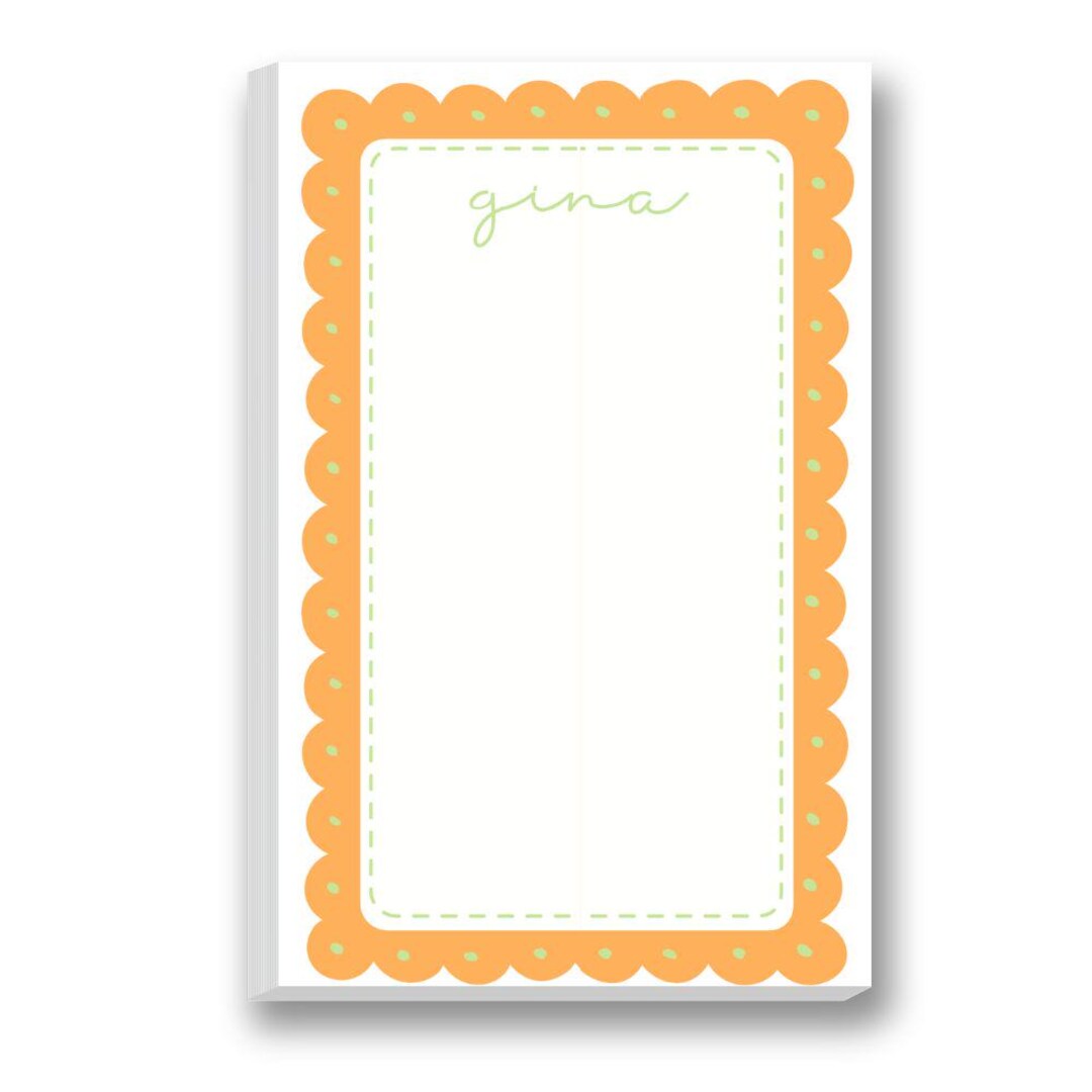 Personalized Notepad for Teen Girls | Scalloped Custom Notepad for ...