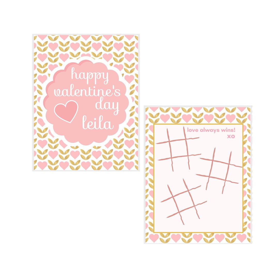Golden Heart Valentine Cards Custom Printed Valentine Cards Class ...