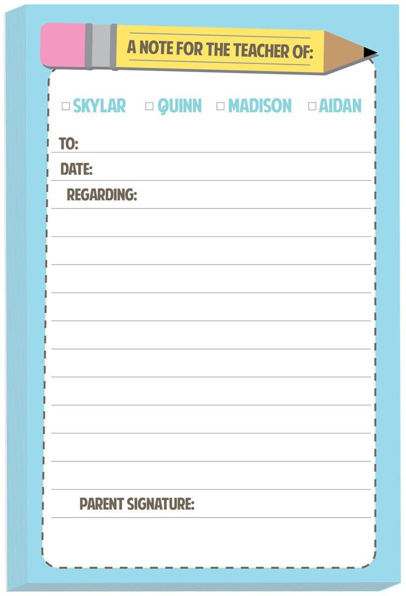 Jotted Pencil Excuse Pad Notes to Teacher School Notepad - Etsy