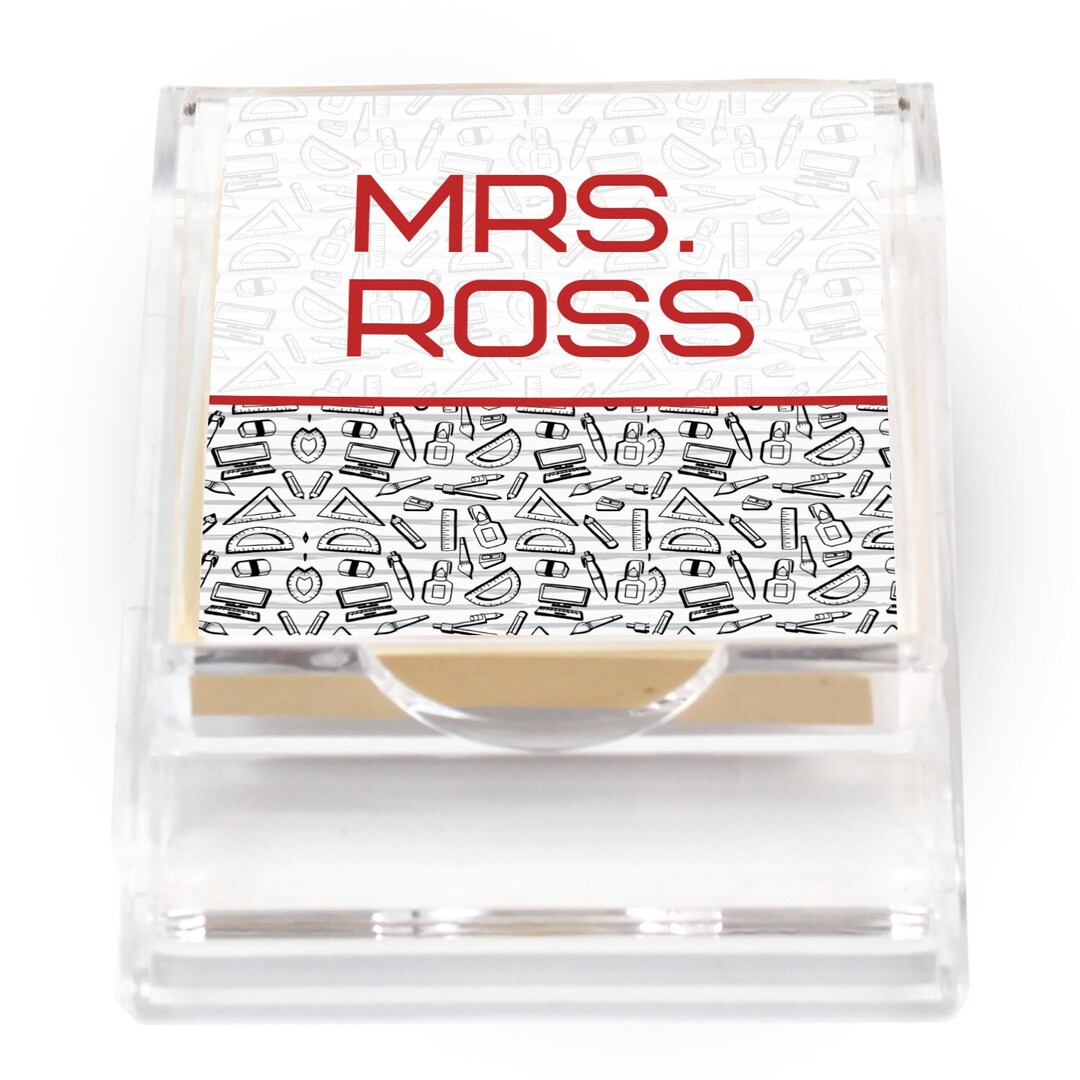 Teachers Protractor Acrylic Sticky Note Holder Custom Teacher Gift ...