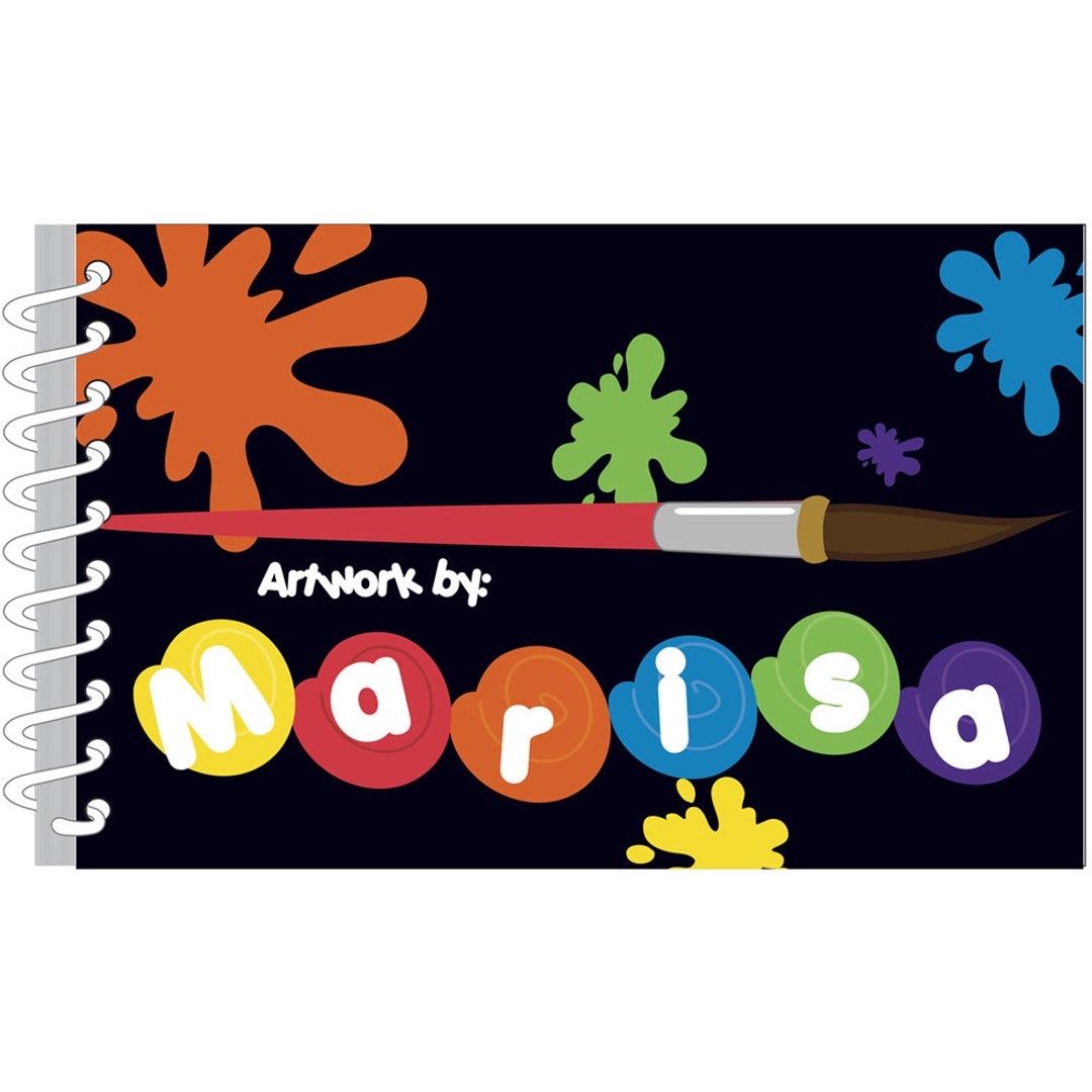 Paint Splats Personalized Art Journal Custom Sketch Book Monogrammed ...