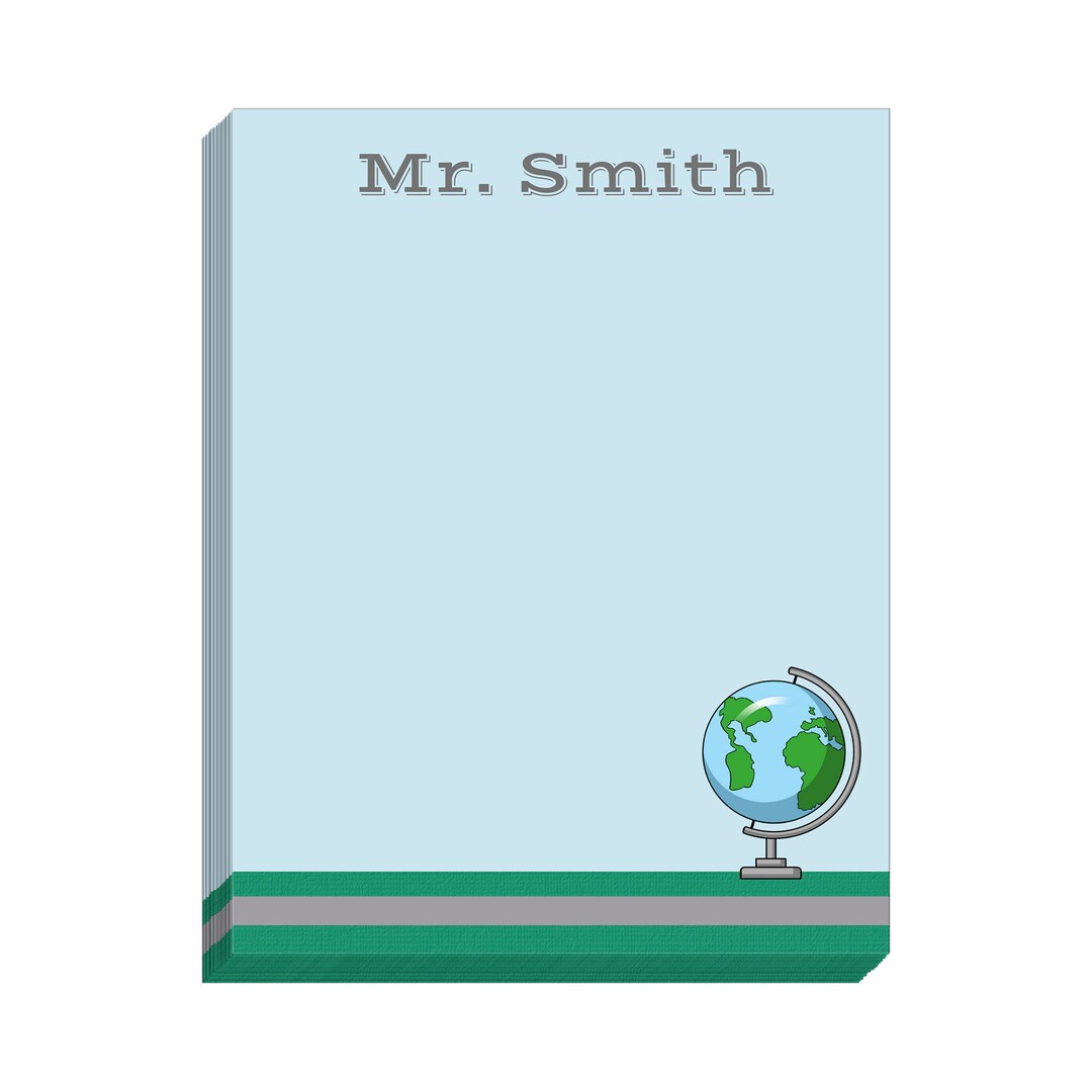 World Globe Large Notepad | Teacher Appreciation Gift | Custom Printed ...