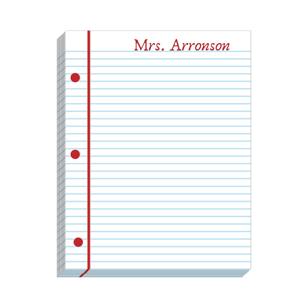 Teacher Lined Large Notepad Teacher Appreciation Gift Custom Printed ...