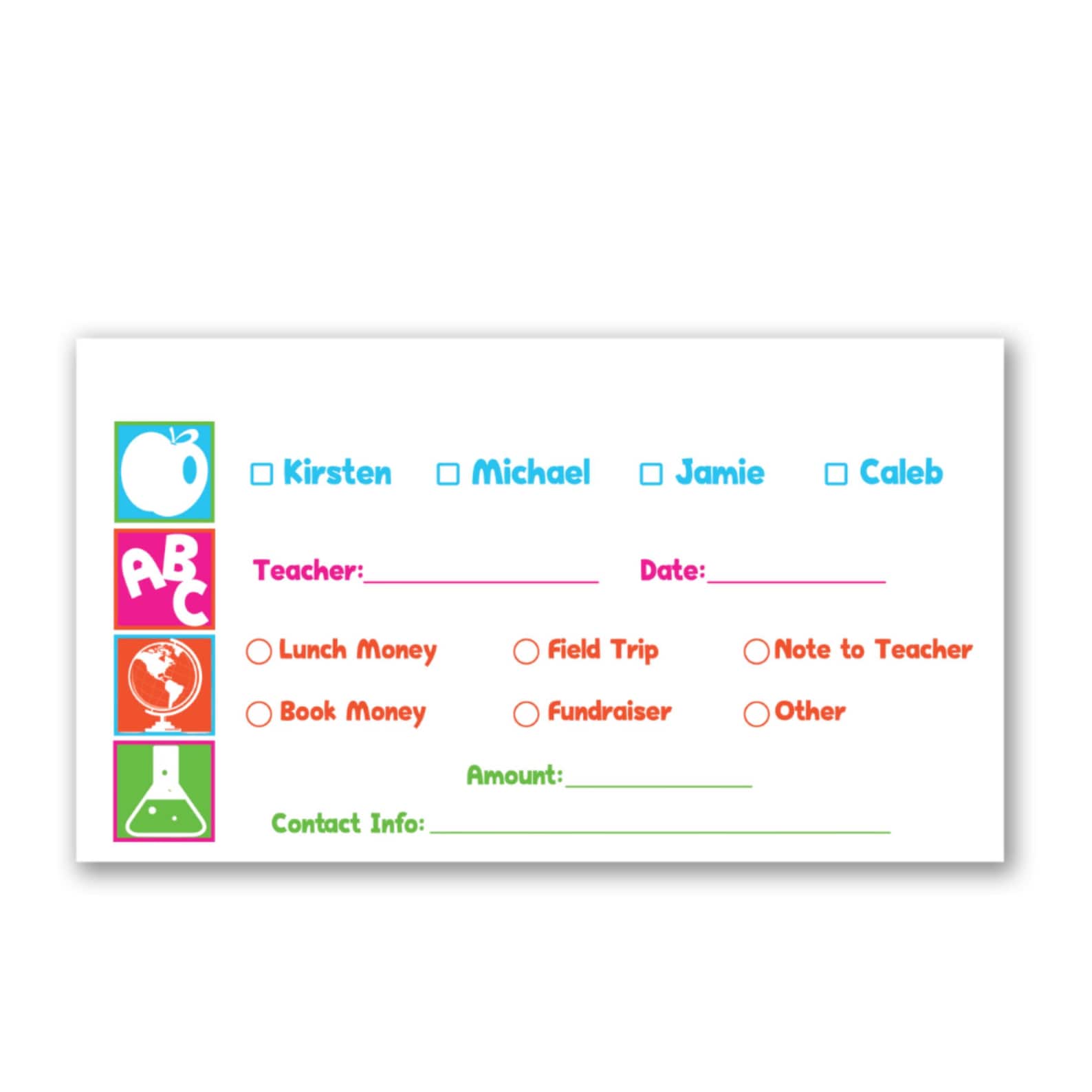 Always Prepared Money Envelopes Personalized | School Envelopes | Money ...