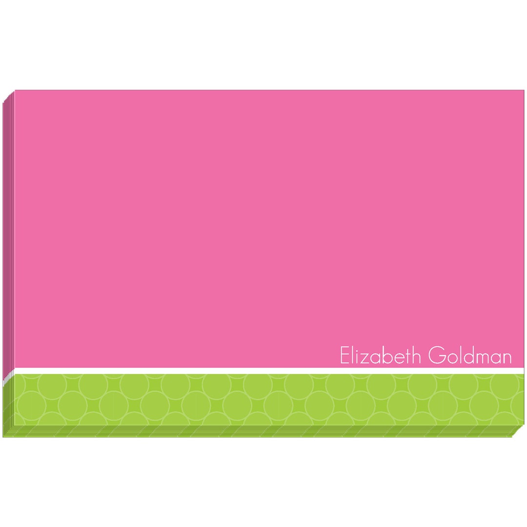Fuchsia Lime Dots Chunky Pad Custom Note Pad Custom Printed Notepads ...