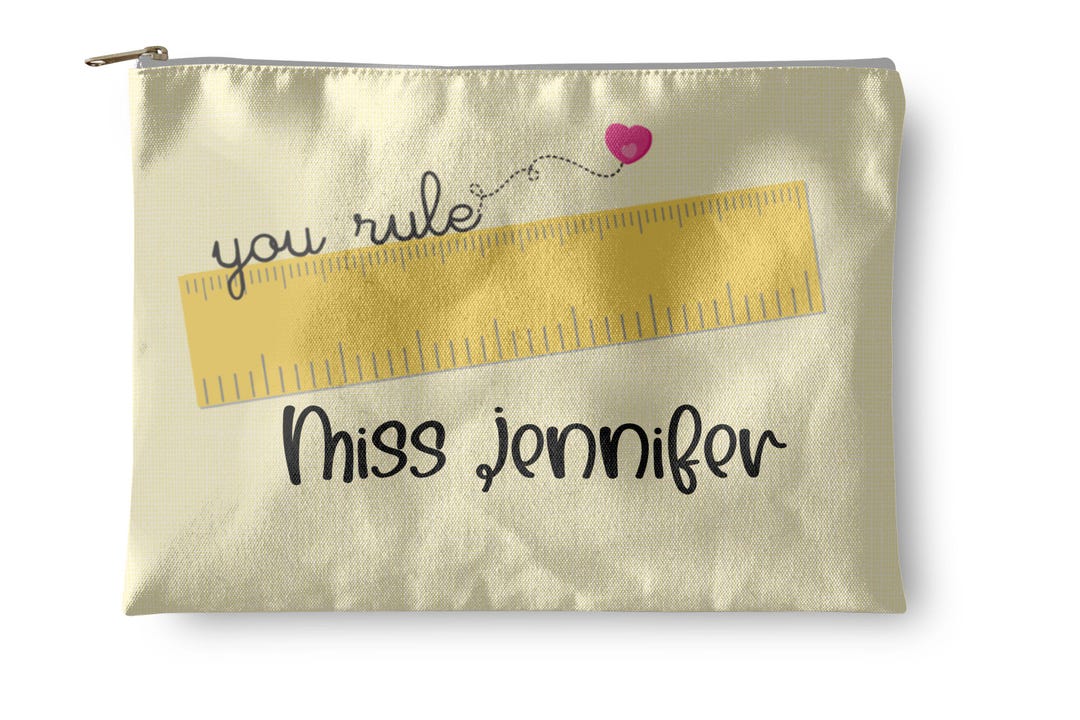 Personalized Teachers Rule Canvas Pouch | Custom Ruler Design - Etsy