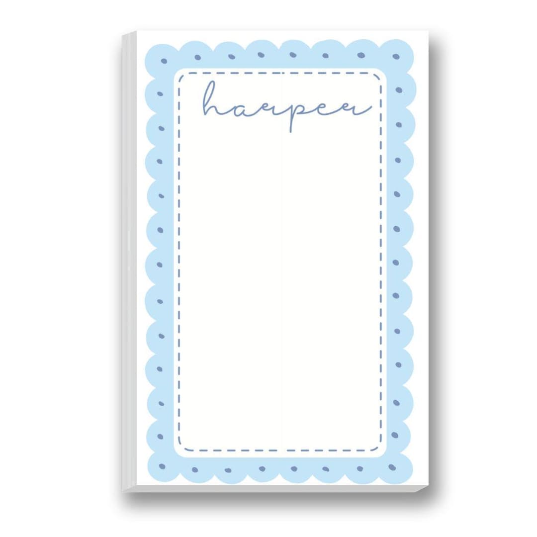 Personalized Notepad for Teen Girls | Scalloped Custom Notepad for ...