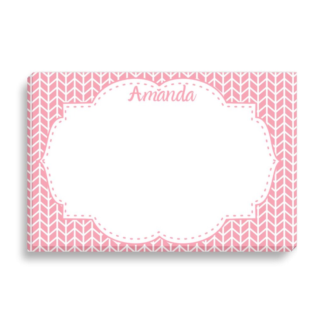 Herringbone Pastel Pink Chunky Pad | Custom Note Pad | Custom Printed ...