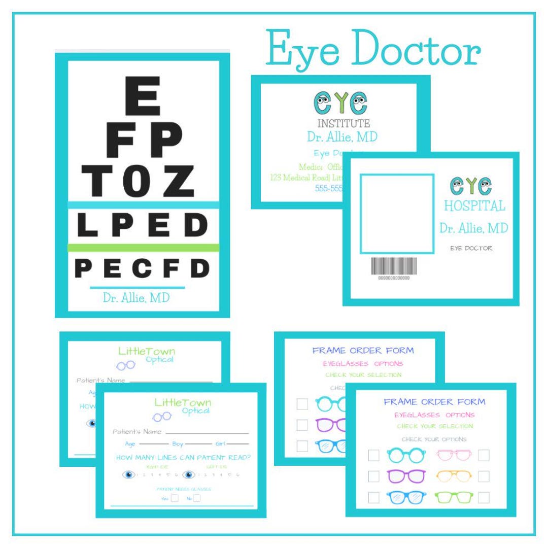 Personalized Eye Doctor Pretend Play Set | Kids Optometrist Play Kit ...