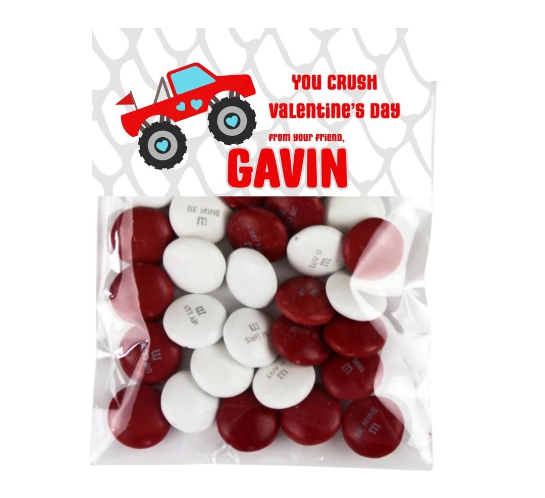 Personalized School Exchange Valentine Candy Bag Toppers for Kids ...