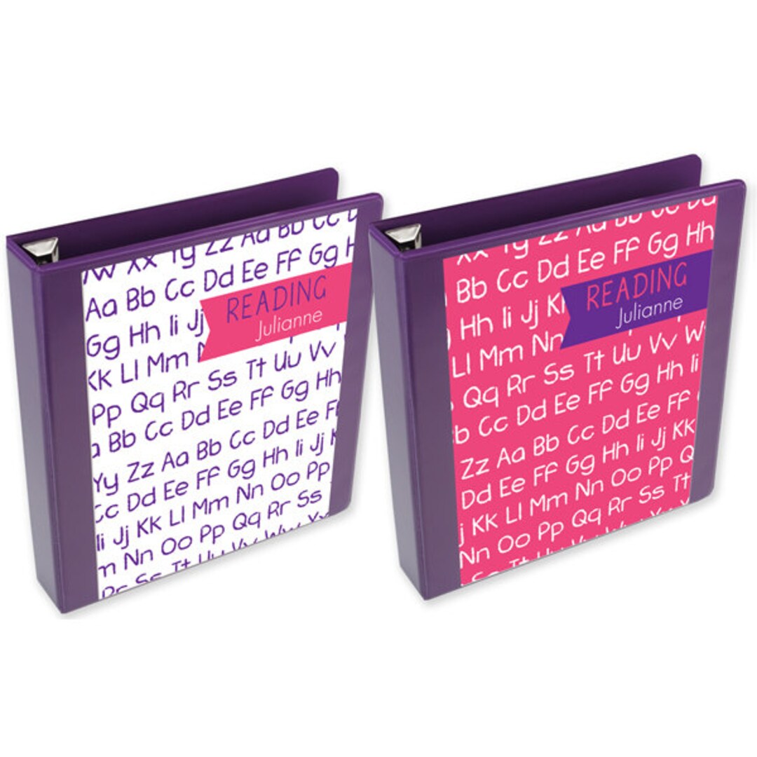 2 Pink Alphabet Plastic Binder Inserts Custom Binder Inserts for School ...
