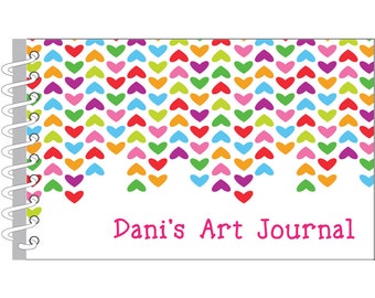 Girly Girl Personalized Art Journal Custom Sketch Book Monogrammed ...