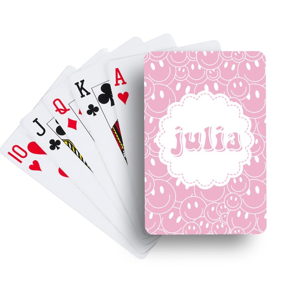 Pink Emoji Playing Cards | Custom Card Decks | Personalized Playing ...