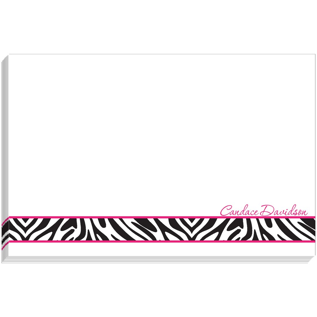 Hot Pink Zebra Chunky Pad Custom Note Pad Custom Printed Notepads ...