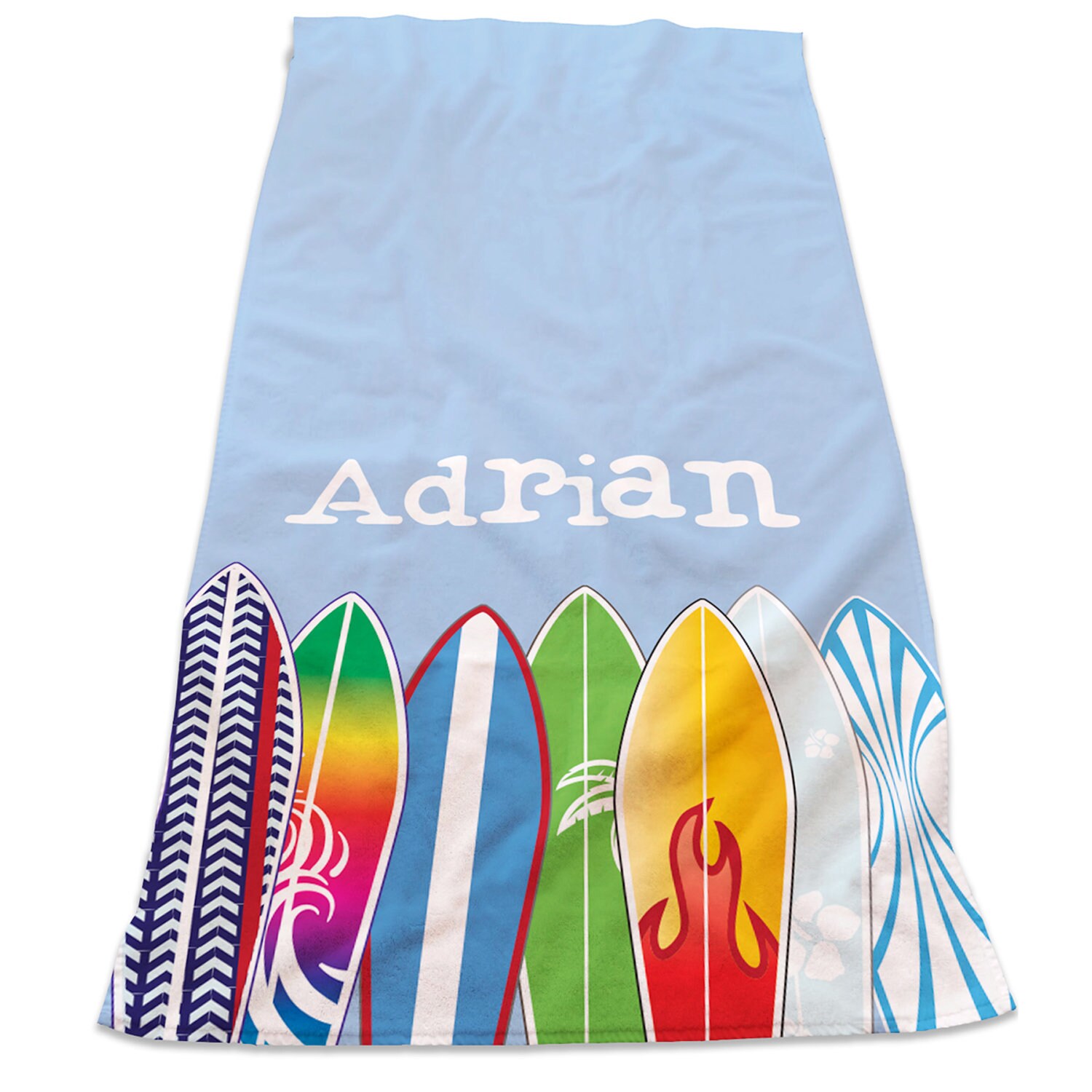 Cool Surfboards Personalized Beach Towel Kids Towels - Etsy UK
