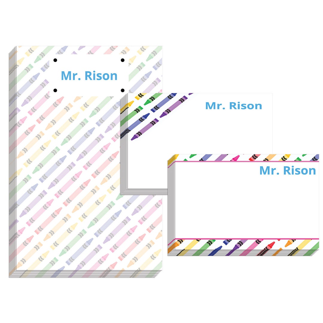 Lots of Crayons Pad Set Personalized Teacher Notepad Set Custom Printed ...