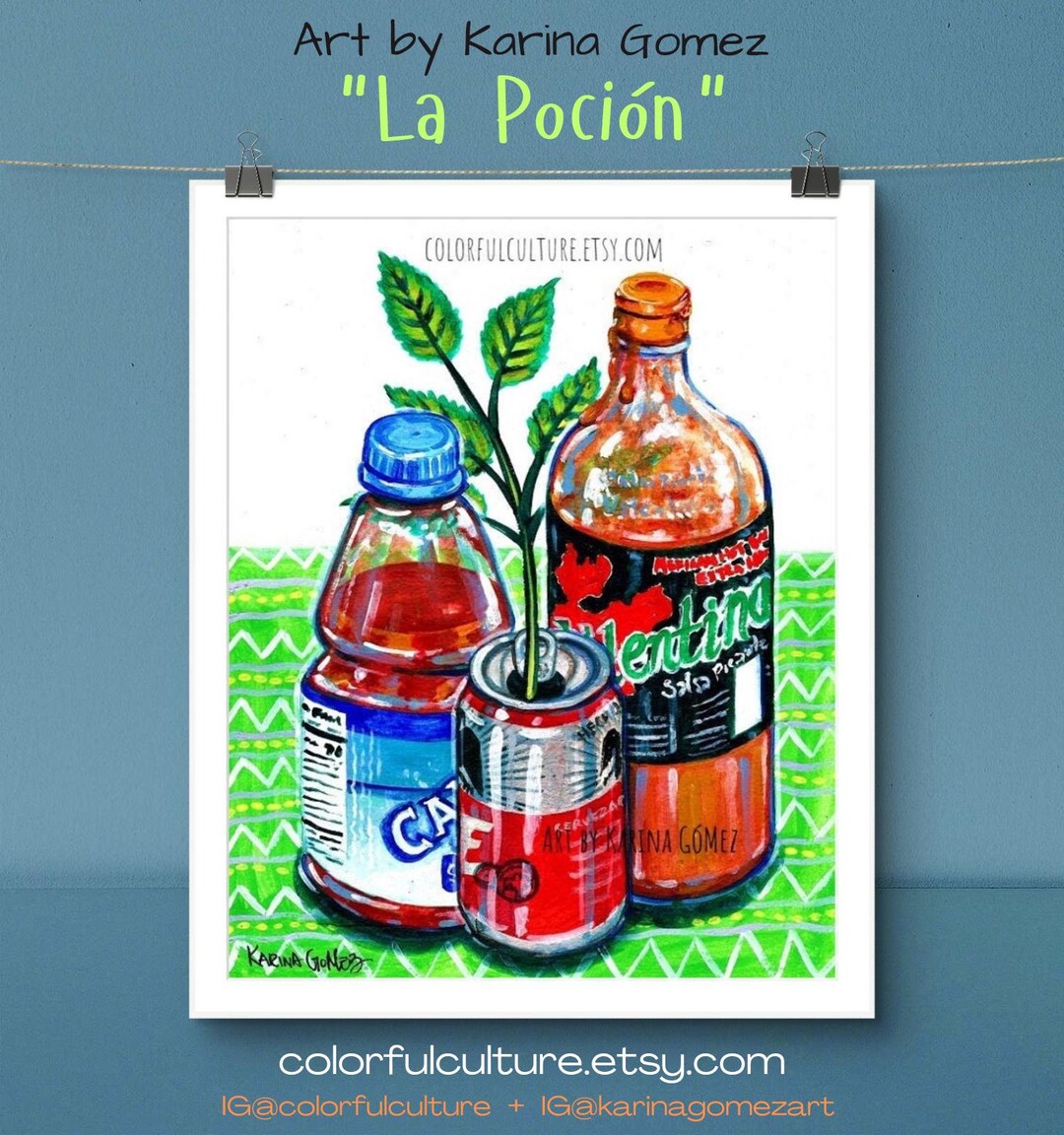 La Poción/la Michelada Ii"mexican Drink-original Painting & Prints by ...